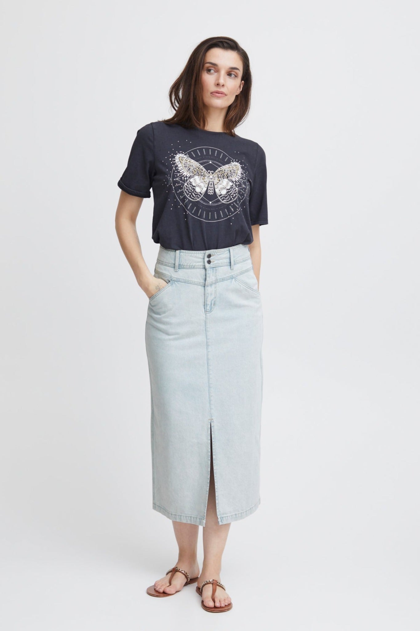 Pulz Light blue Denim Rachel Skirt – Hills Boutique